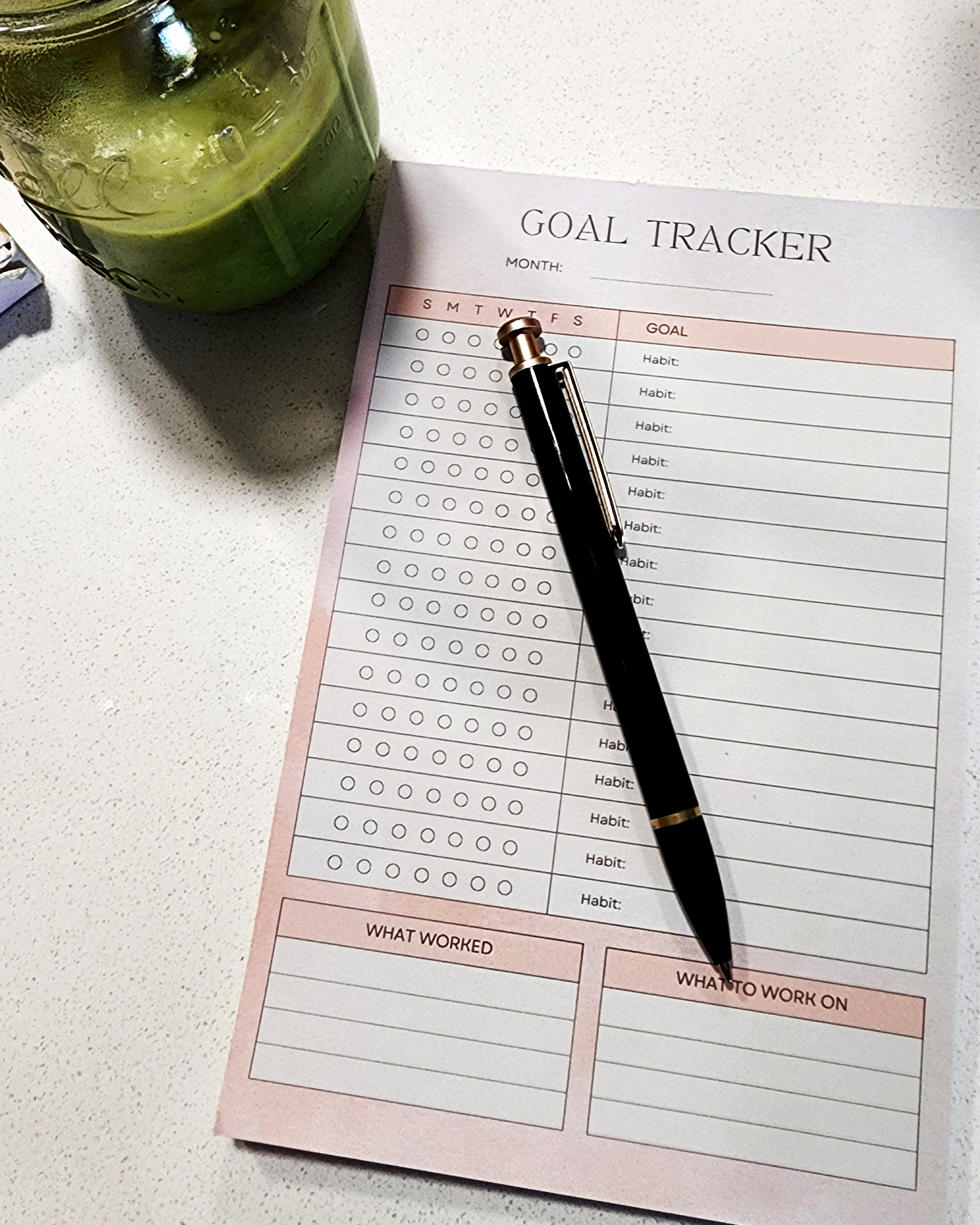 Goal Tracker Notepad – By Samantha March